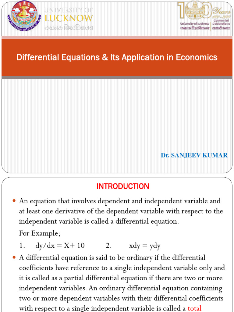 Project work MTH 400 | PDF | Ordinary Differential Equation | Equations