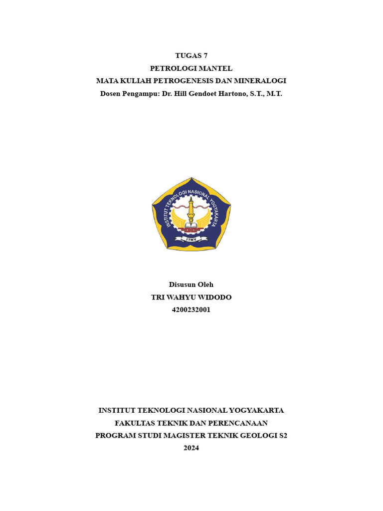 Tugas 7 - Petrologi Mantel - Tri Wahyu Widodo (4200232001) PDF | PDF