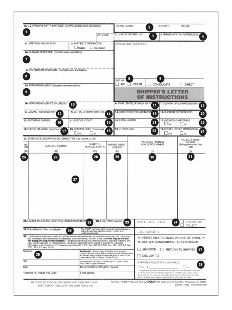 Shipper Letter Insruction -form_12_7 | Download Free PDF | Freight ...