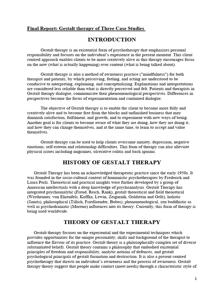 Full - Report 3 Gestalt Therapy | PDF | Gestalt Therapy | Psychotherapy