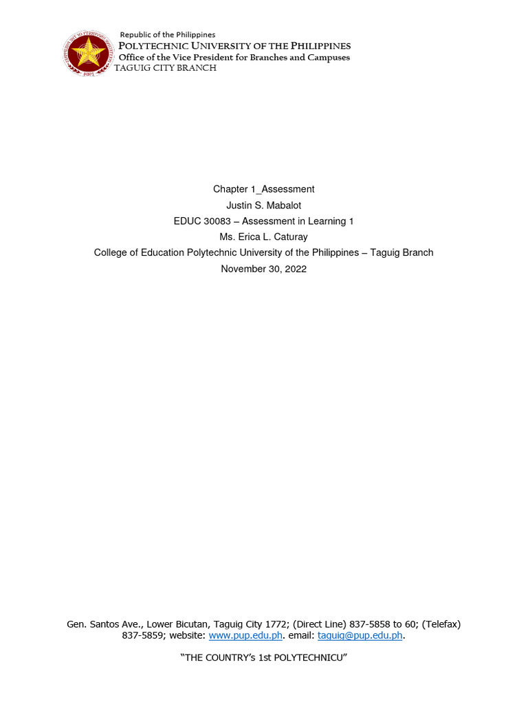 Assessment in Learning Activities | PDF | Learning | Human Communication