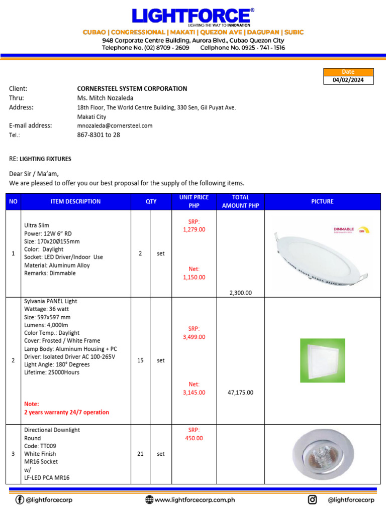 Lightforce Dimmable Lights, Led Panel Lights & Directional - 1 | PDF ...