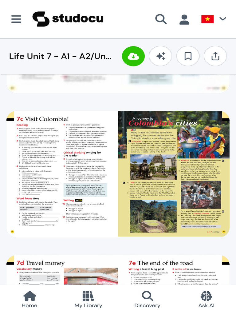 Life Unit 7 - A1 - A2Unit 7 Journey - Bringing The World To The ...