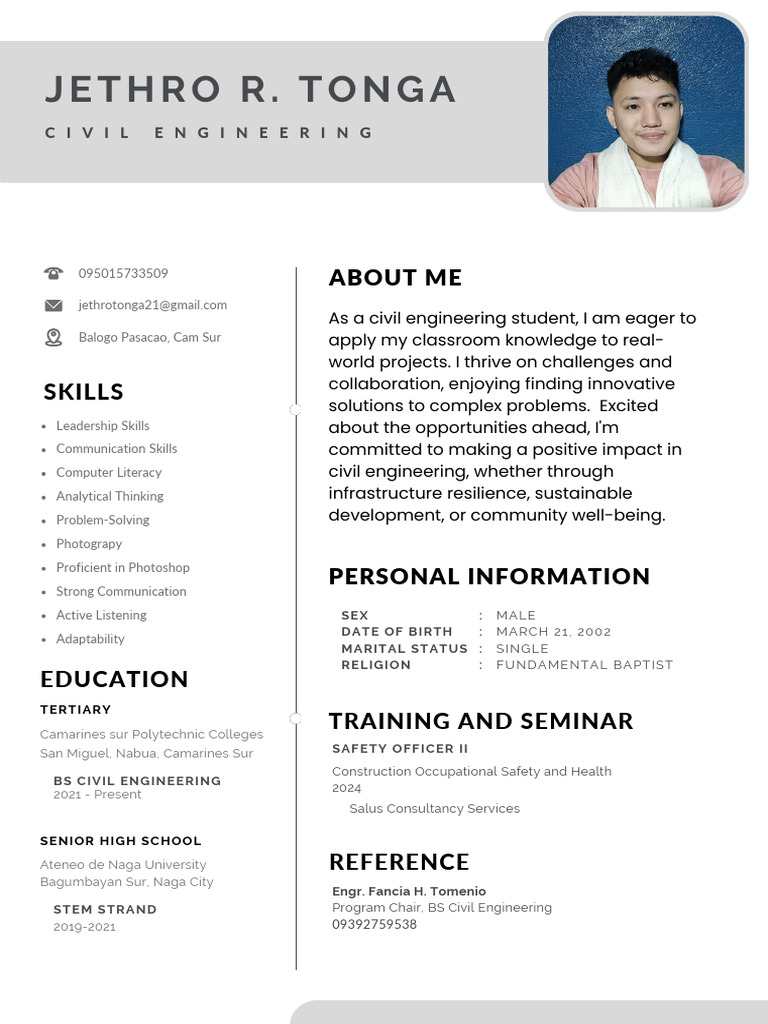 Civil Engineering Student Profile | PDF
