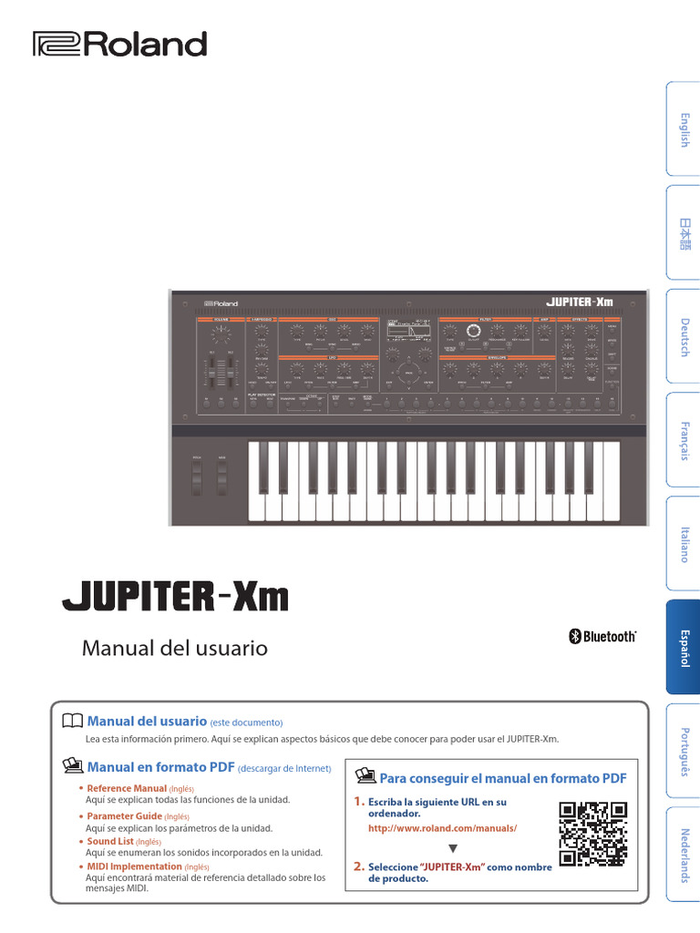 Manual Roland Jupiter XM | PDF | Sintetizador | USB