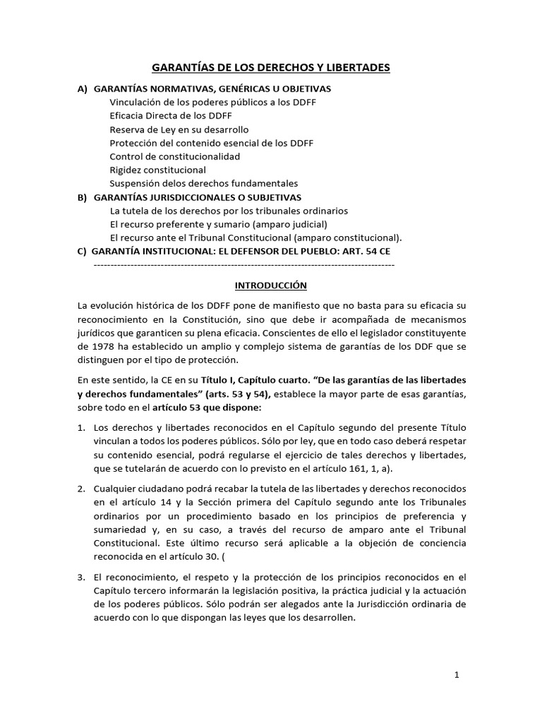 Garantias DDFF | PDF | Derecho Constitucional | Constitución