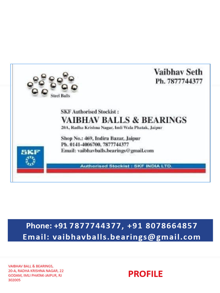 VBB Company Profile | PDF | Bearing (Mechanical) | Materials