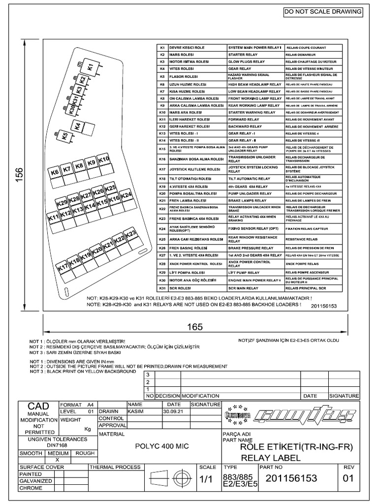 201156153 Relay Label (Tr Ing Fr) Relés | PDF