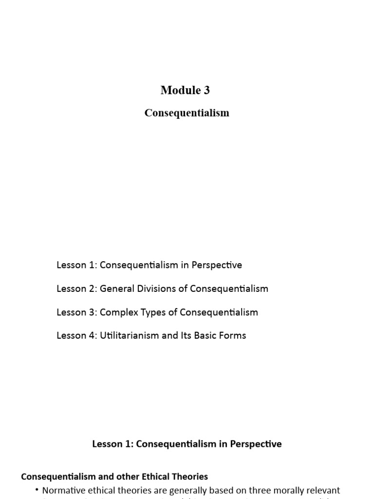 Module 3 Presentation | PDF | Utilitarianism | Pleasure