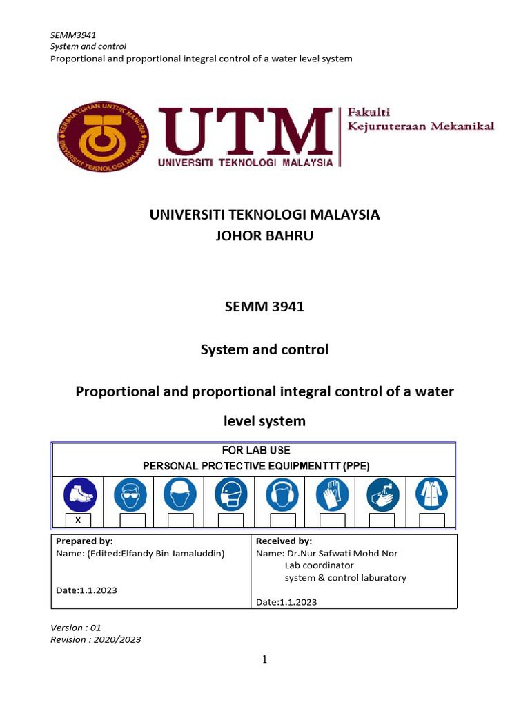 System And Control Experiment Pdf Applied Mathematics