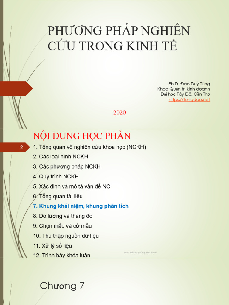 Chapter 7 - Khung Khái Niệm, Khung Phân Tích - Conceptual & Theoretical Frameworks Overview | PDF