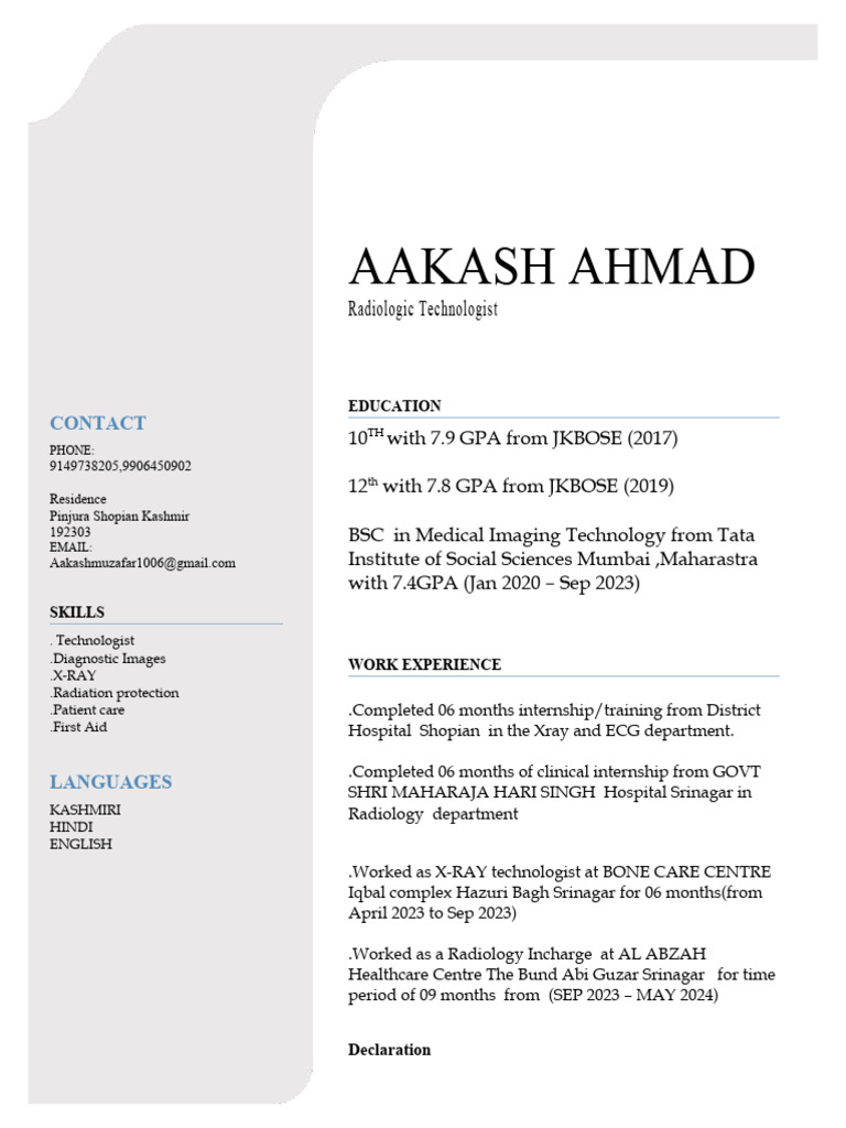 Aakash Ahmad RESUME | PDF