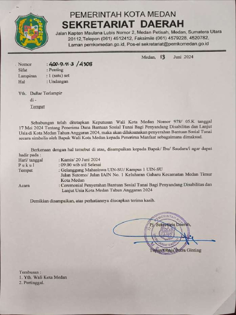 Undangan Kepada OPD-OPD Yang Terlampir Untuk Menghadiri Acara ...