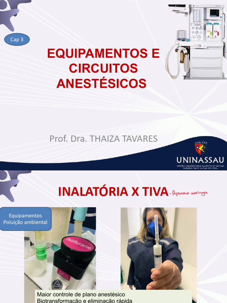 Aula 10 - Equipamentos e Circuitos Anestésicos - 230213 - 000044 | PDF