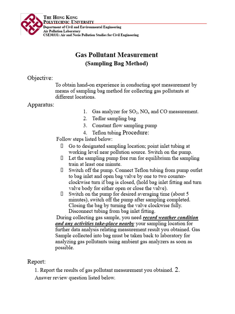 Gas Pollutant Measurement Guide | PDF | Gases | Parts Per Notation