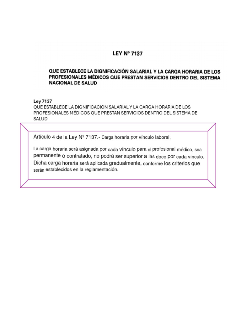 Ley 7137: Dignificación Salarial Médica | PDF | Hospital