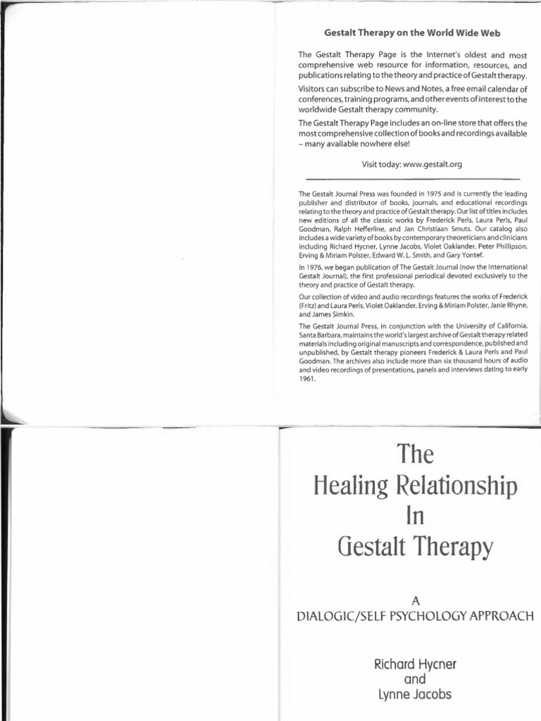 Richard Hycner, Lynne Jacobs - The Healing Relationship in Gestalt Therapy - A Dialogic - Self ...