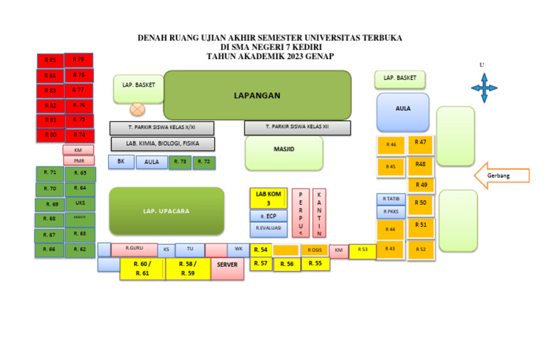Denah Ruang Uas Ut 2024.1-1 | PDF