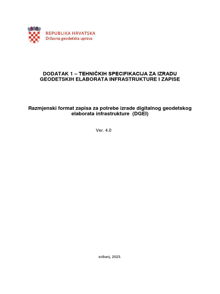 Dodatak 1 - Razmjenski Format Zapisa Za DGEI - V4.0 | PDF
