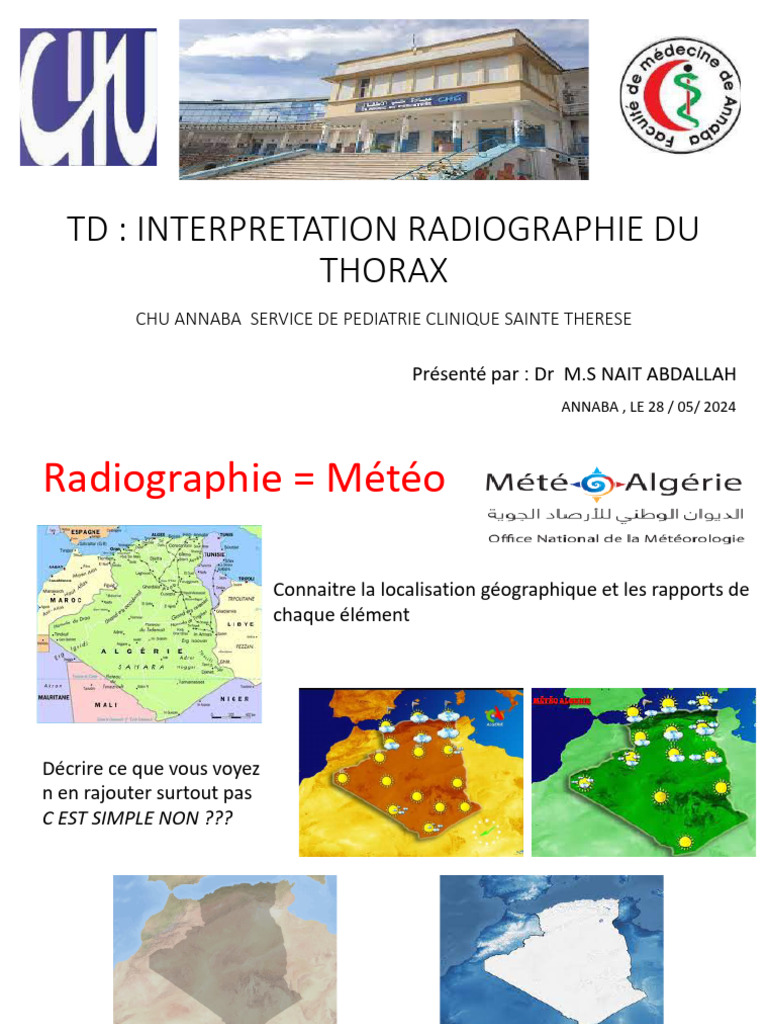 TD Radiographie Du Thorax | PDF | Spécialités médicales | Médecine clinique
