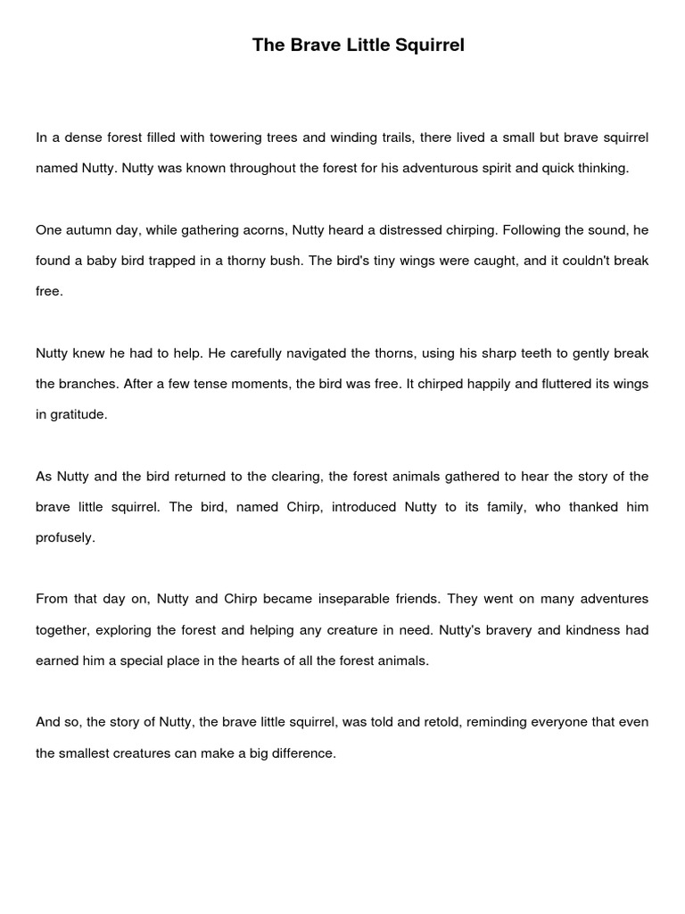 The Brave Little Squirrel Story | PDF | Home & Garden | General Fiction