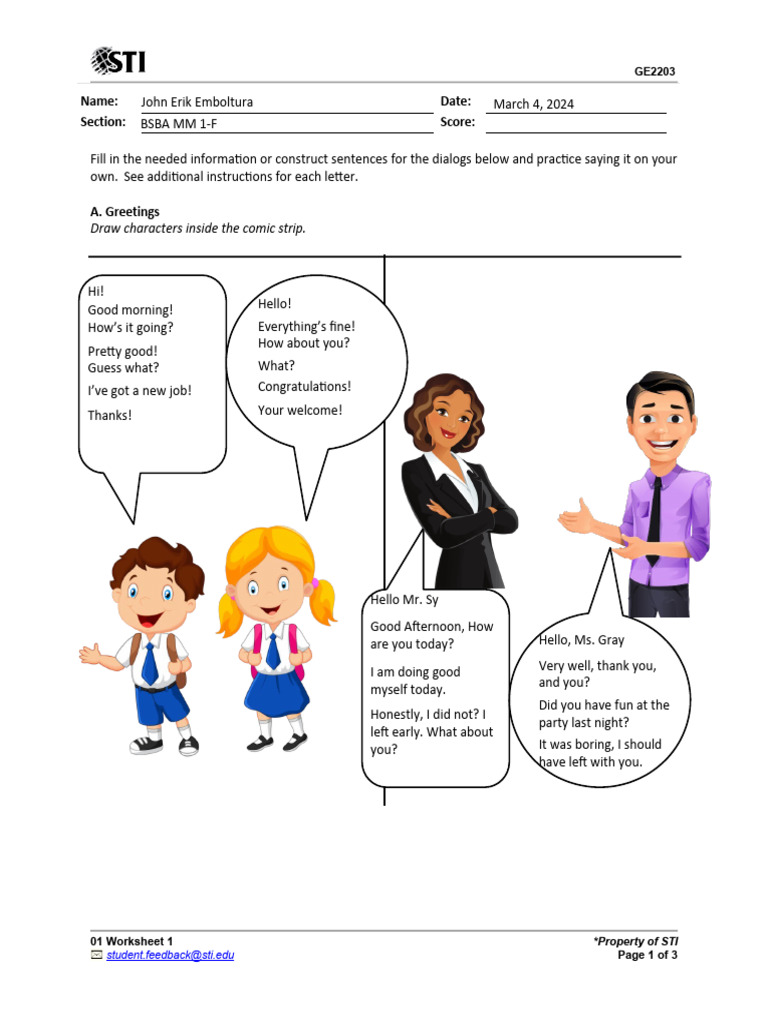 01 - Worksheet - 14 Prelim Assignment - Handouts 1 and 2 | PDF