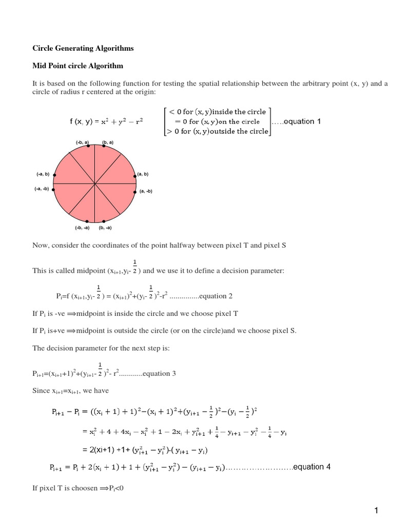 UNIT II Notes (BCA407) - Circle, Filled Area Primitives-3 | PDF ...