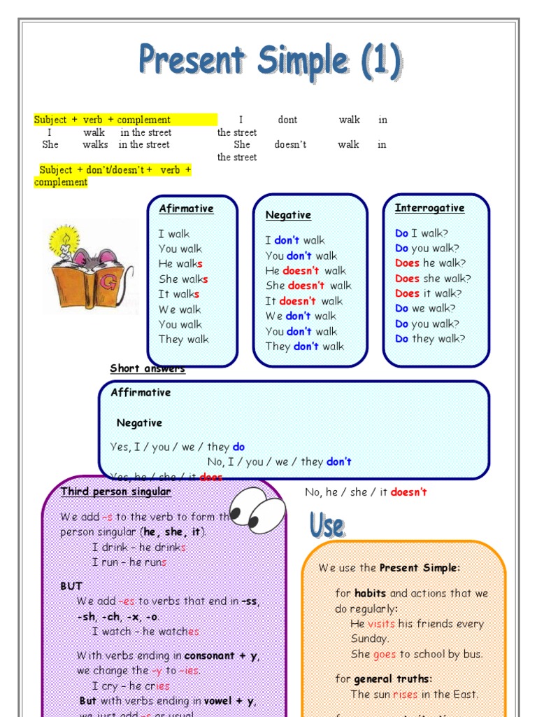 Present Simple Explanation and Exercises 1 | PDF | Rules | Verb