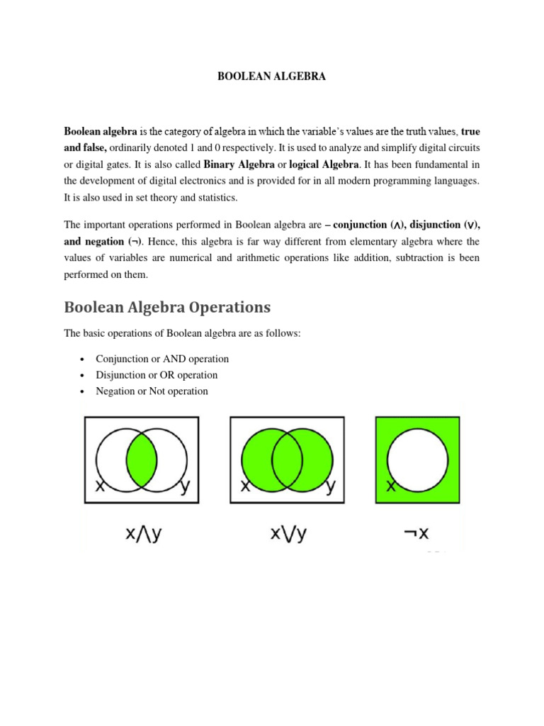 Boolean Algebra | PDF | Boolean Algebra | Teaching Mathematics