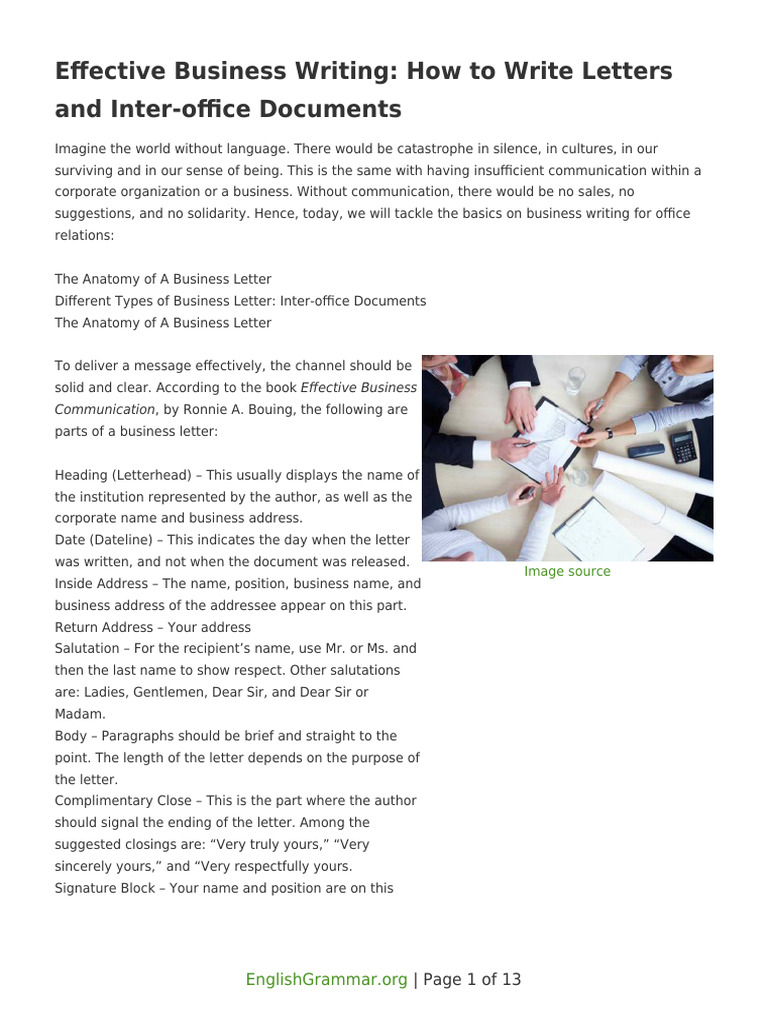 How To Write Letters and Inter-Office Documents | PDF | Memorandum | Communication