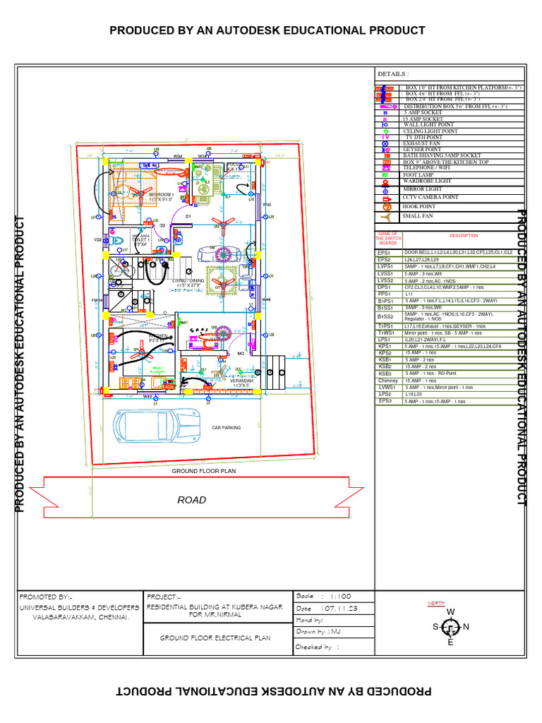Kubera Nagar - Nirmal - GF Electrical Plan - 15-12-23 | PDF