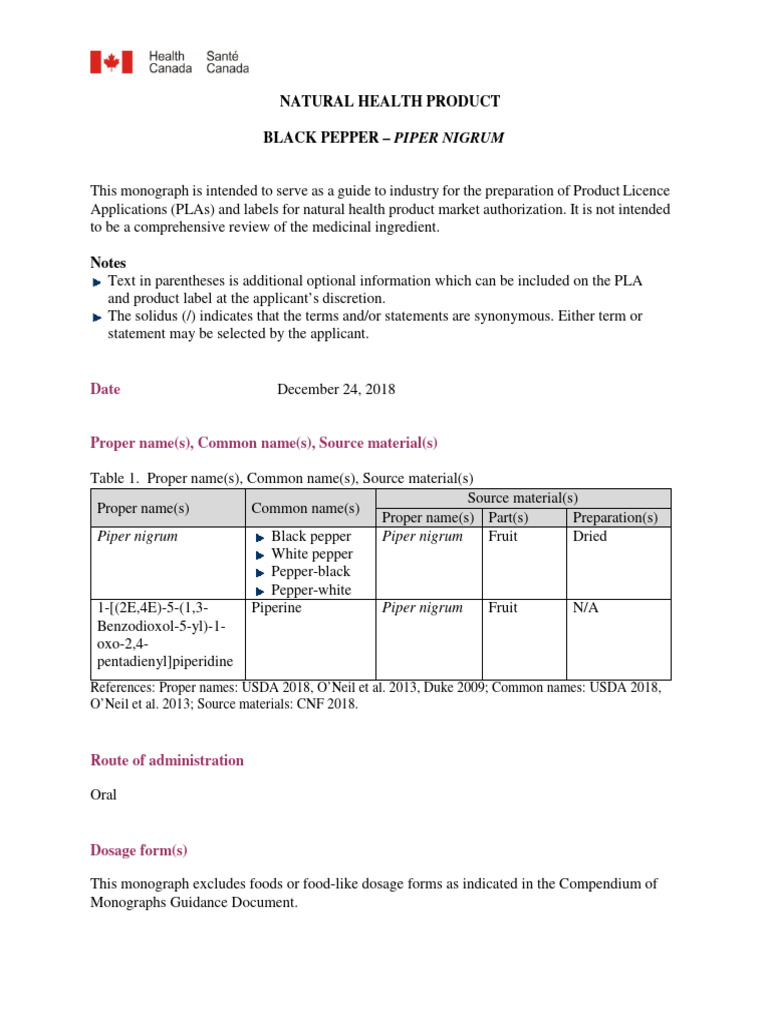 Mono - Black Pepper Piper Nigrum - English | PDF | Black Pepper | Ayurveda