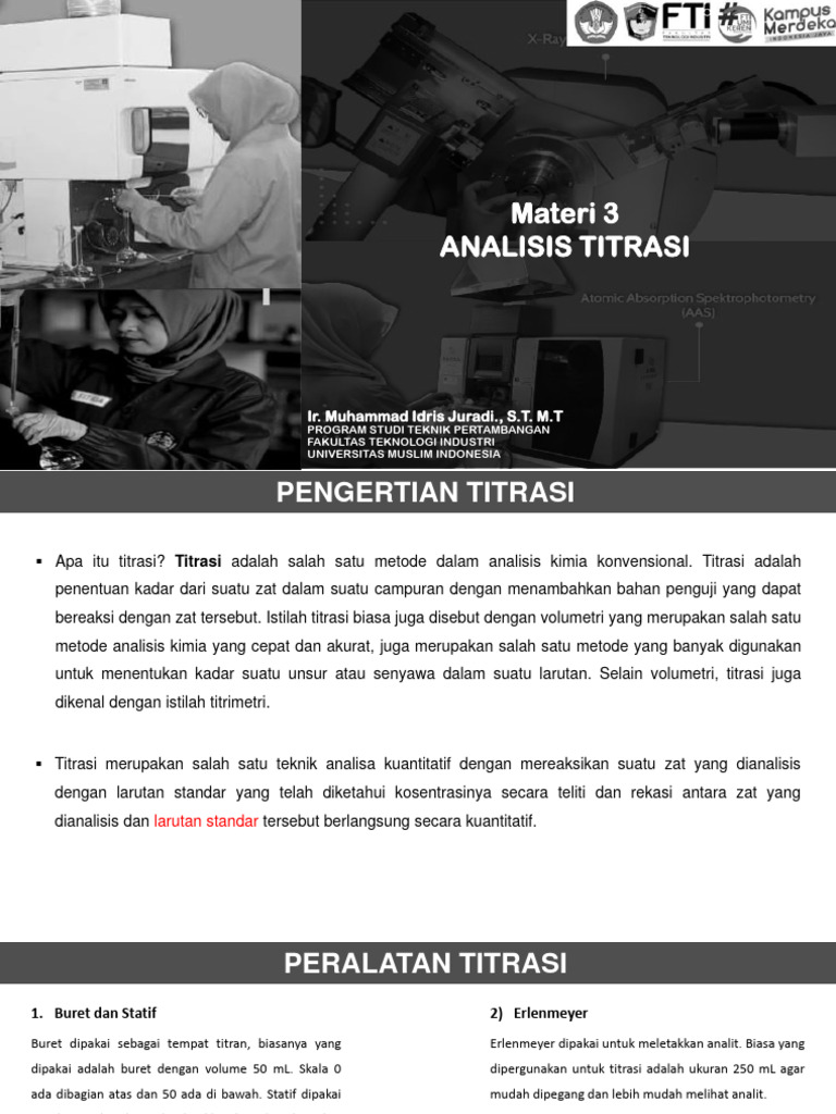 3 - Analisis Kimia (Titrasi) | PDF | Sains & Matematika