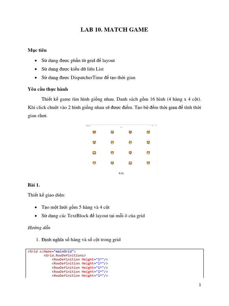 Lab 10. Match Game | PDF