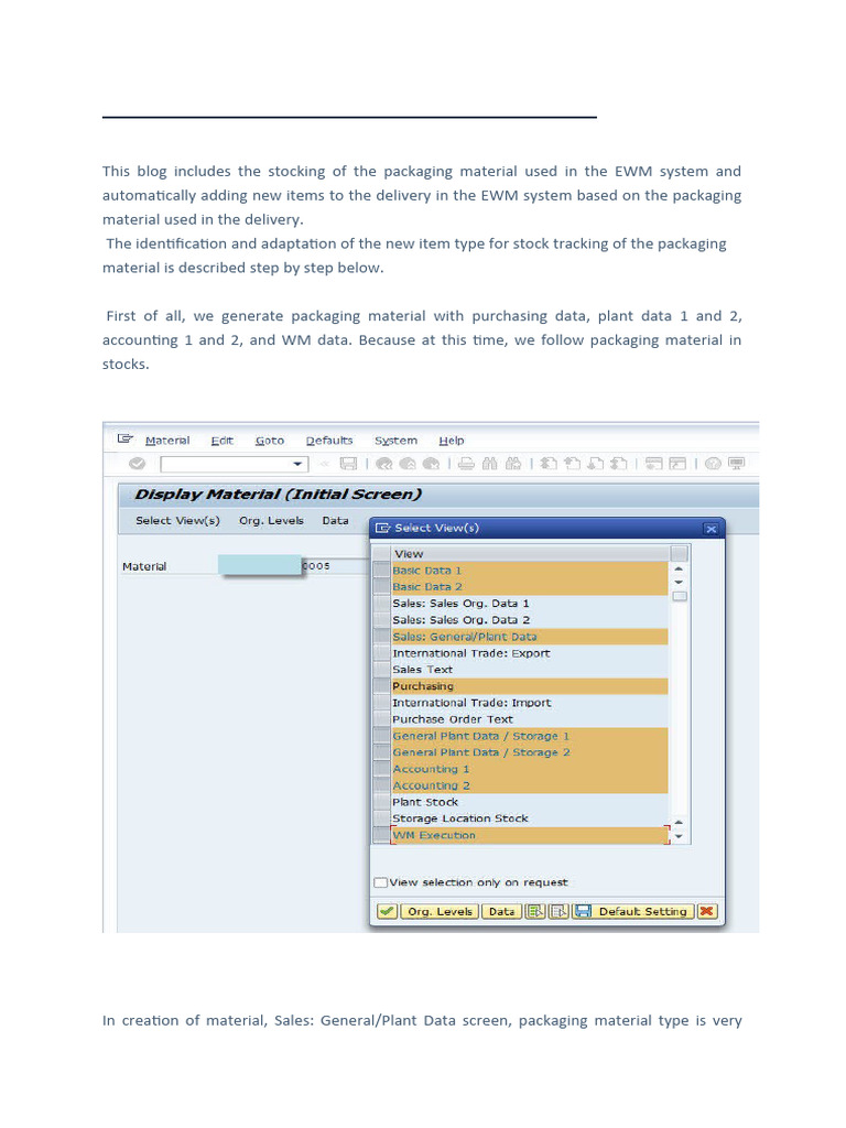 Automatically Generate Packaging Items in EWM | PDF | Warehouse ...