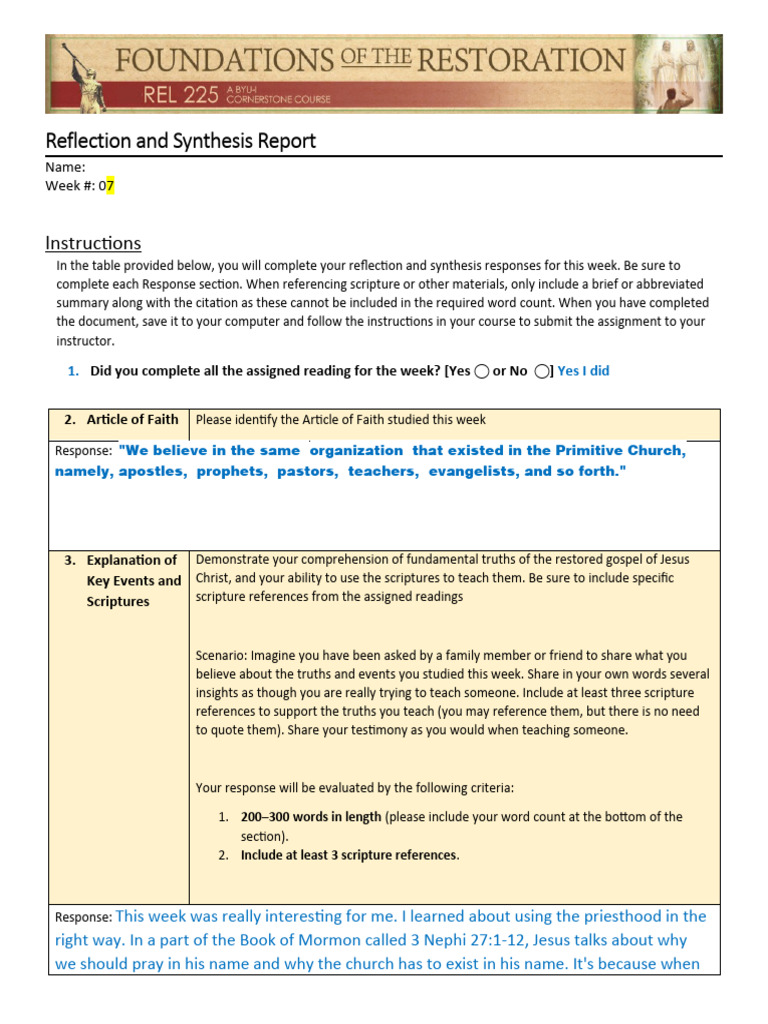 Week 7 Reflection on Faith and Liberty | PDF | Jesus | Baptism