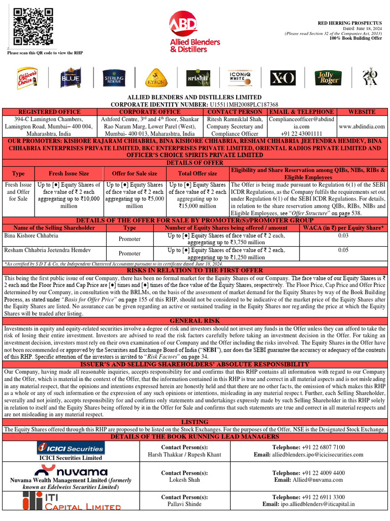 Allied Blenders - RHP | PDF | Stocks | Investing