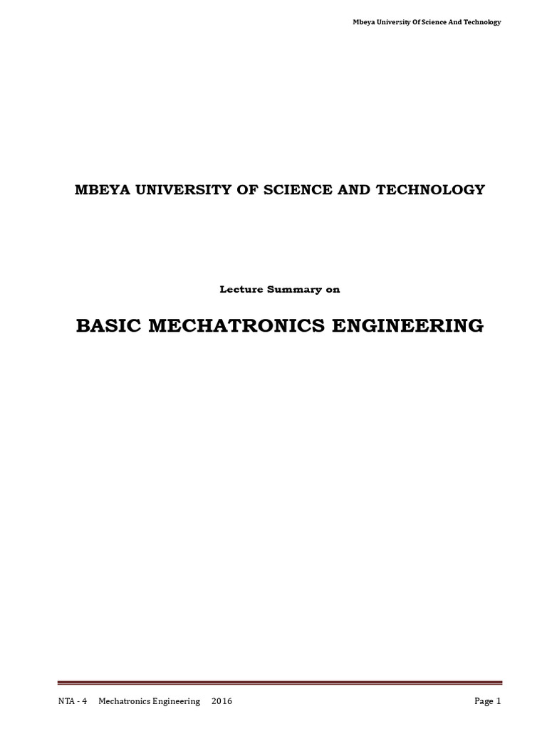 Introduction To Mechatronics | PDF | Image Scanner | Microcontroller