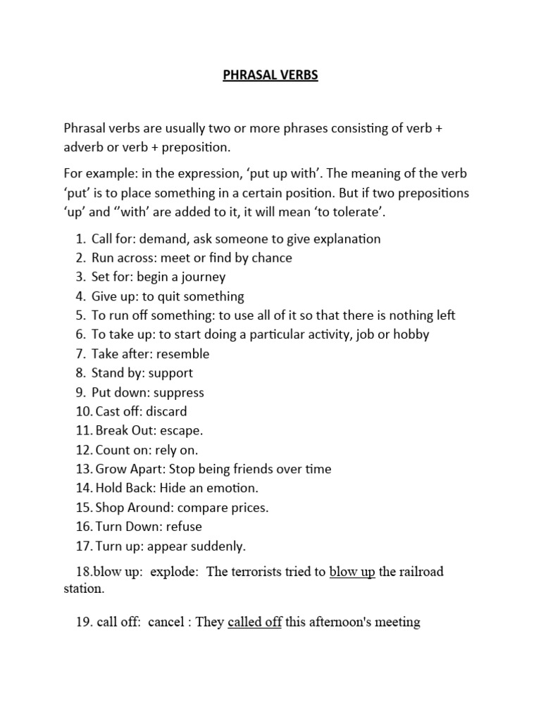 Phrasal Verbs 5 | PDF