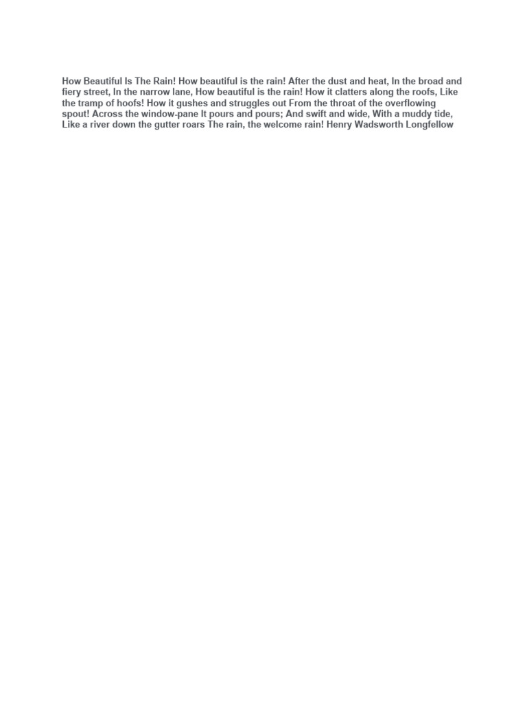 How Beautiful Is The Rain | PDF