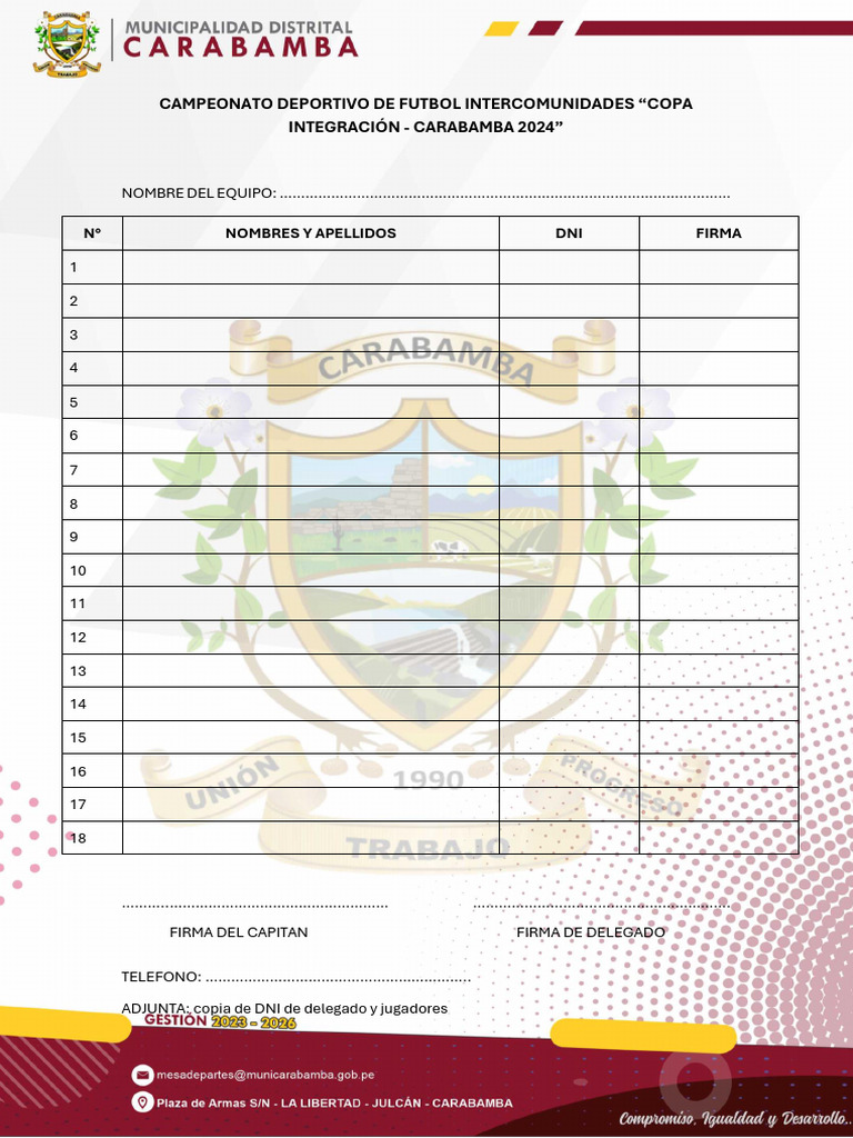 Ficha de Inscripcion Futbol y Voley Copa Integracion-1 | PDF
