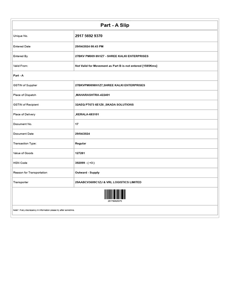 E-Way Bill System | PDF