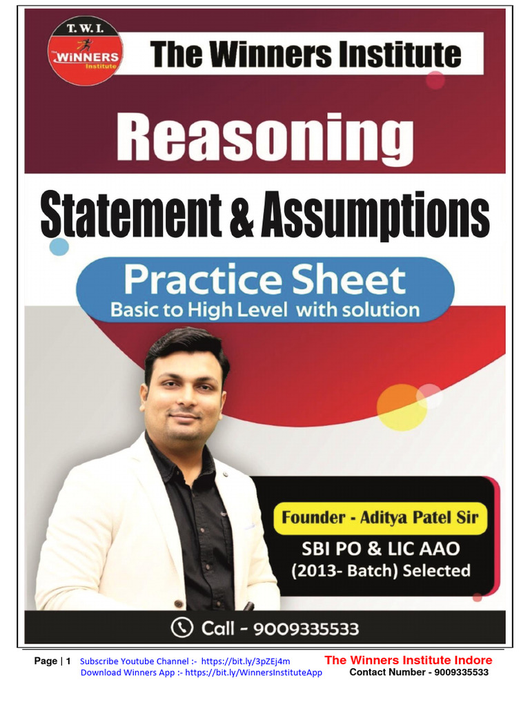 Statement and Assumptions Basic Level | PDF