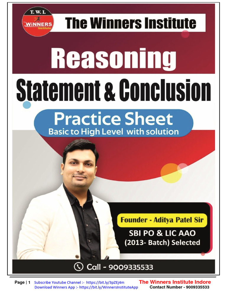 Statement and Conclusion Basic Level | PDF