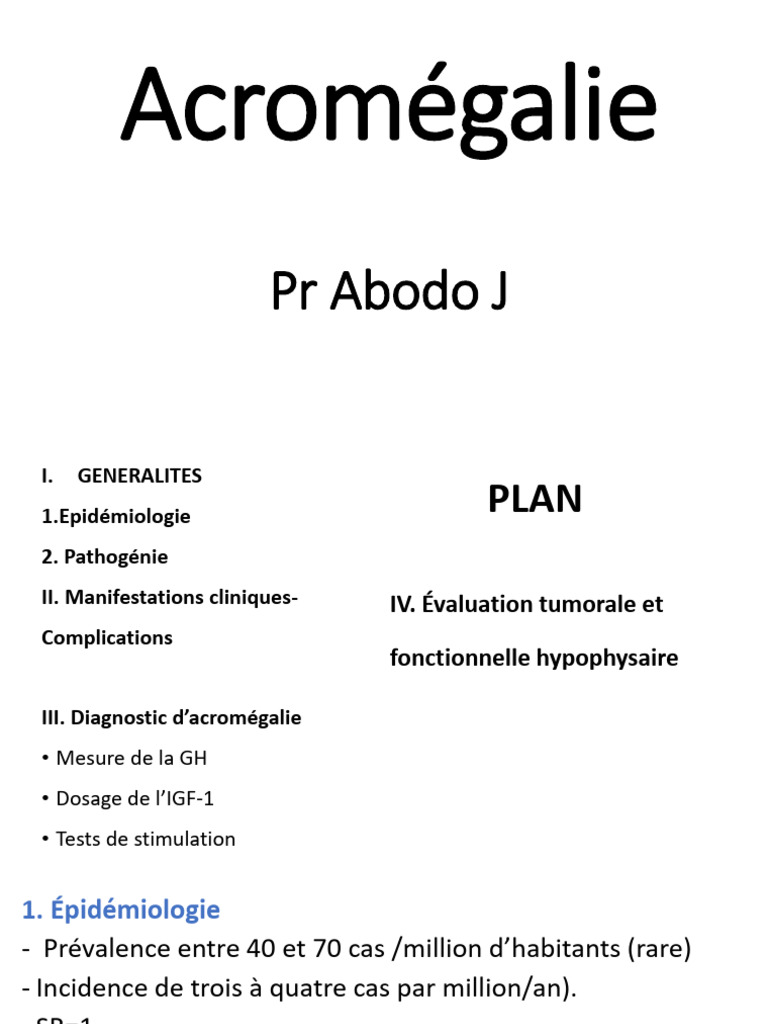 Acromégalie | PDF | Médecine clinique | Maladies et troubles