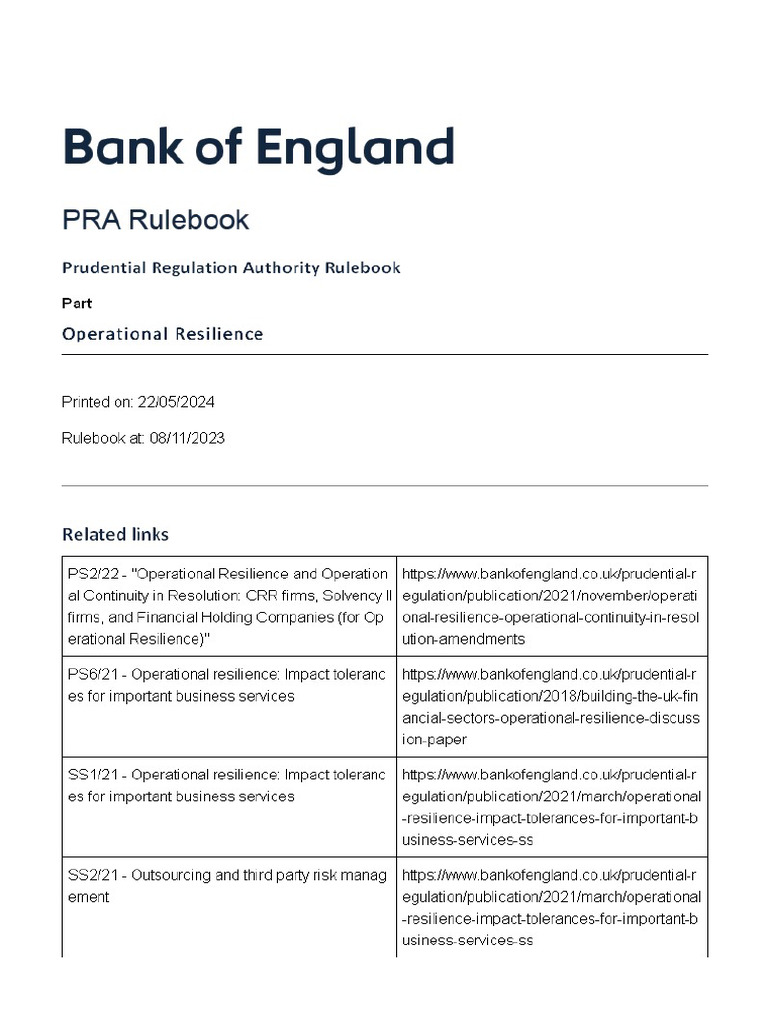 Operational Resilience | PDF