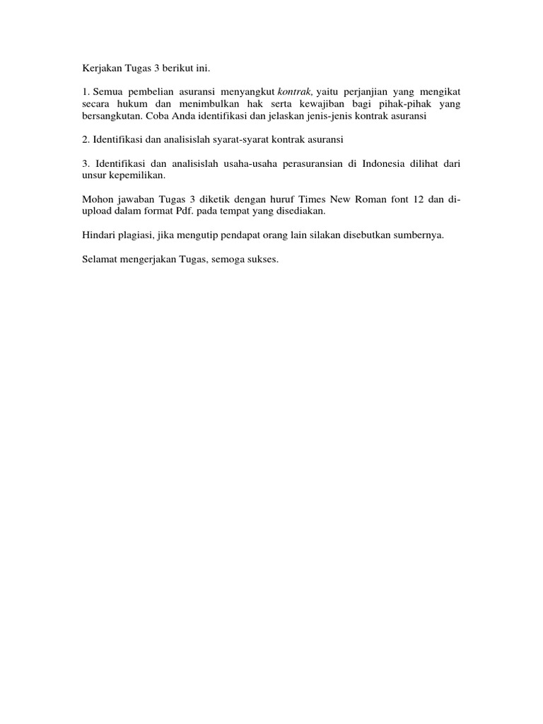 Tugas 3 Manajemen Risiko Dan Asuransi | PDF