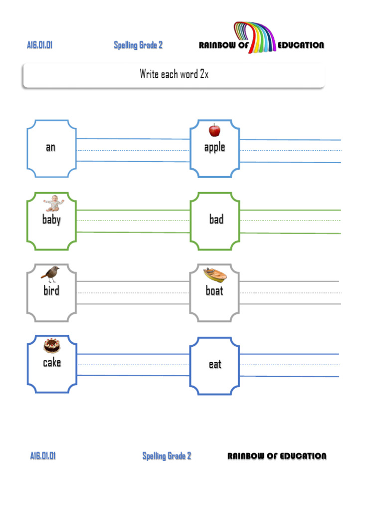 Spelling Grade 2 | PDF