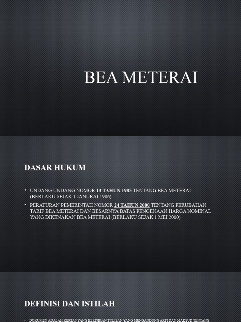 Bea Materai | PDF