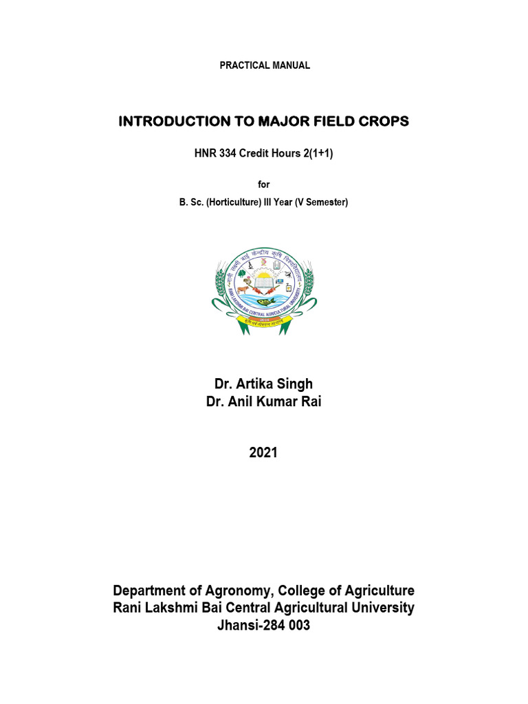 HNR 334 Introduction to major field crops | PDF | Seed | Herbicide